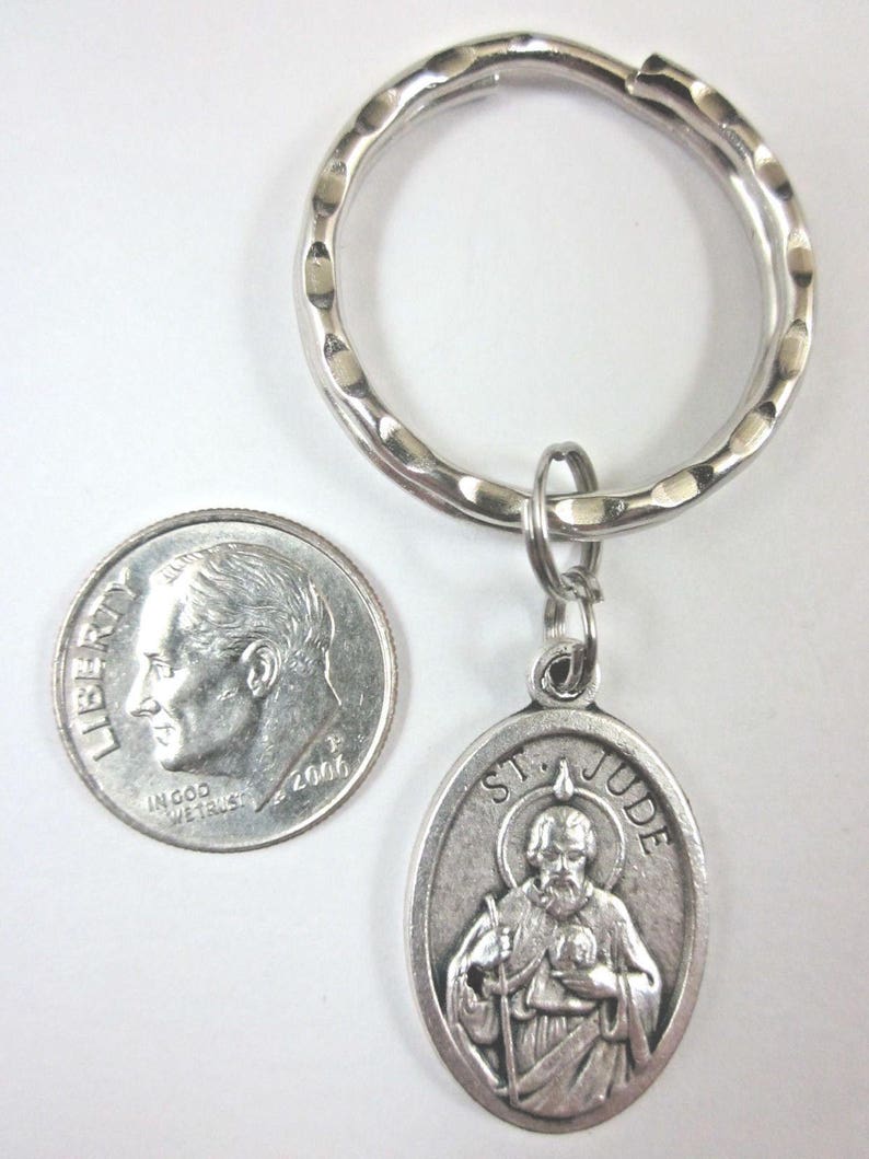 St Jude / Cross Medal Italy Key Ring Gift Box & Prayer Card - Etsy