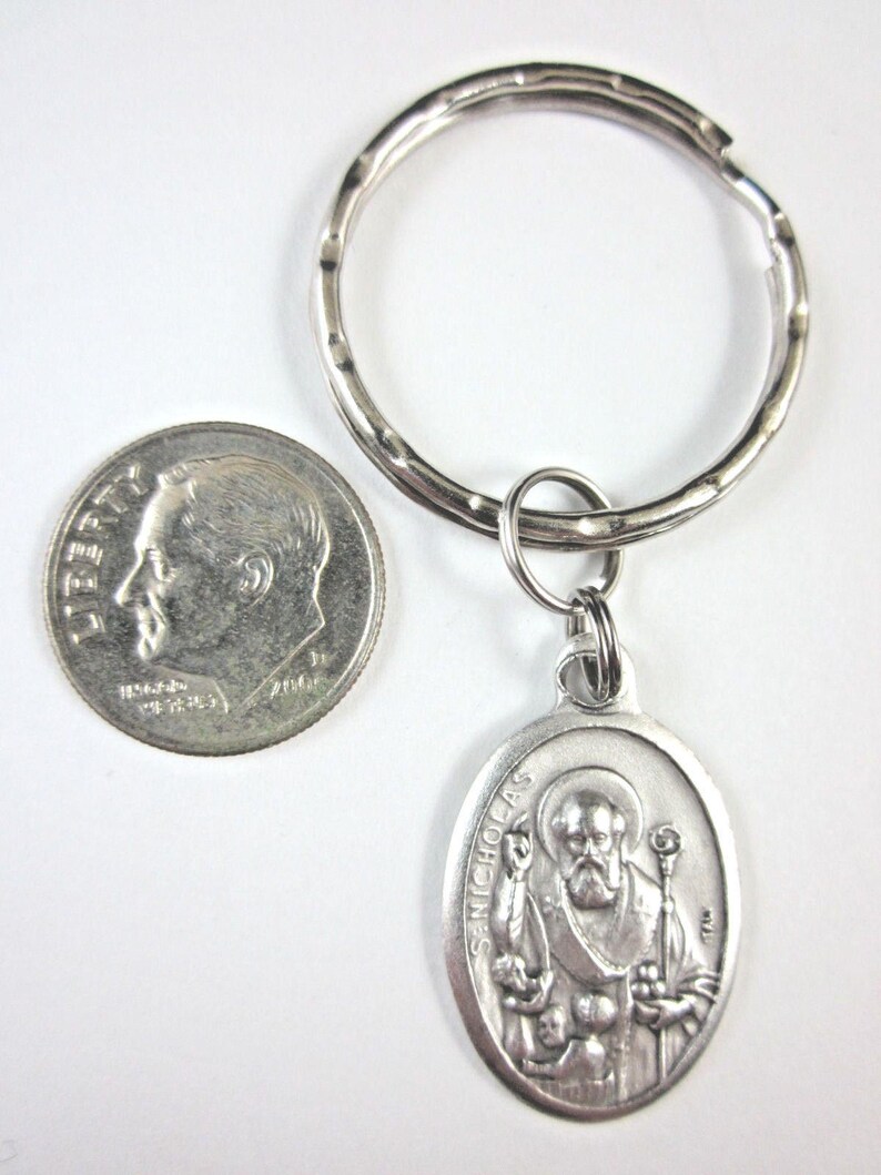 St Nicholas With Children Medal Italy Key Ring Gift Box & - Etsy
