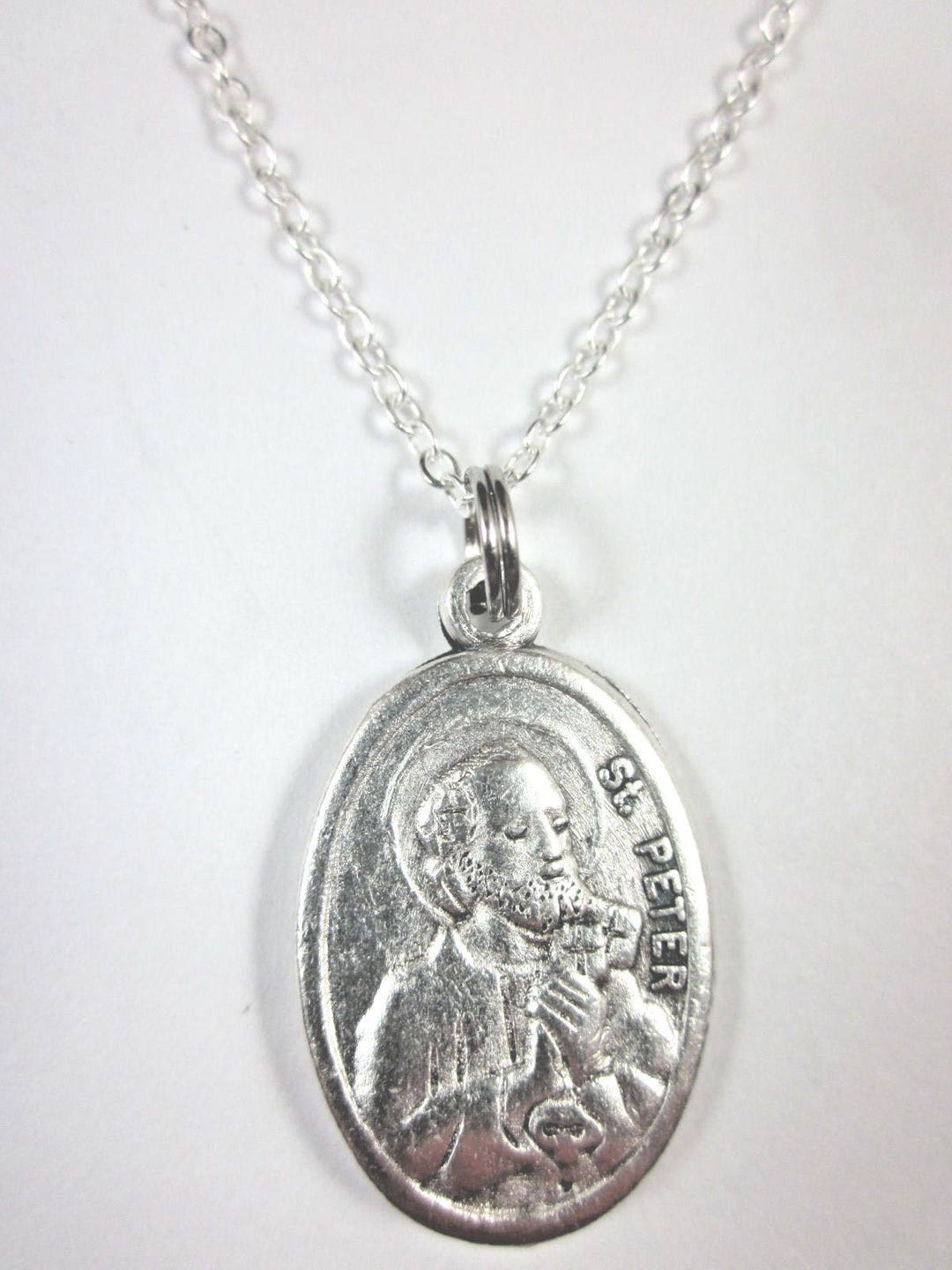 St Peter / St Paul Medal Italy Pendant Necklace Ladies 20" Chain Gift ...