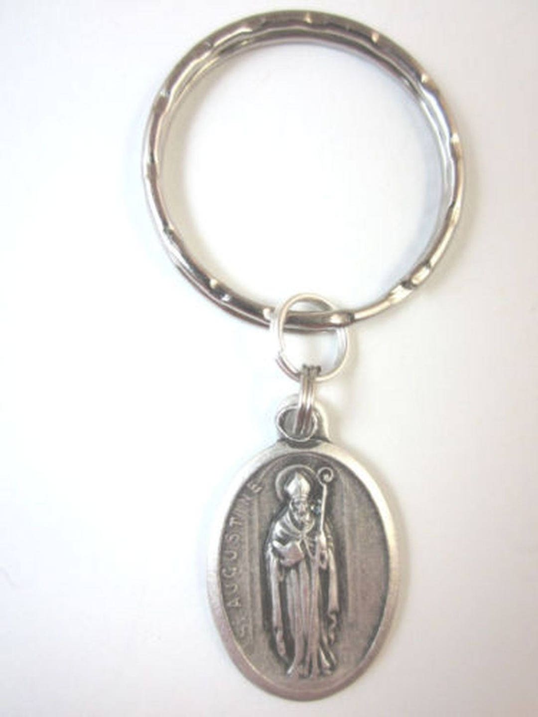 St Augustine Medal Italy Key Ring W/ Gift Box & Prayer Card - Etsy