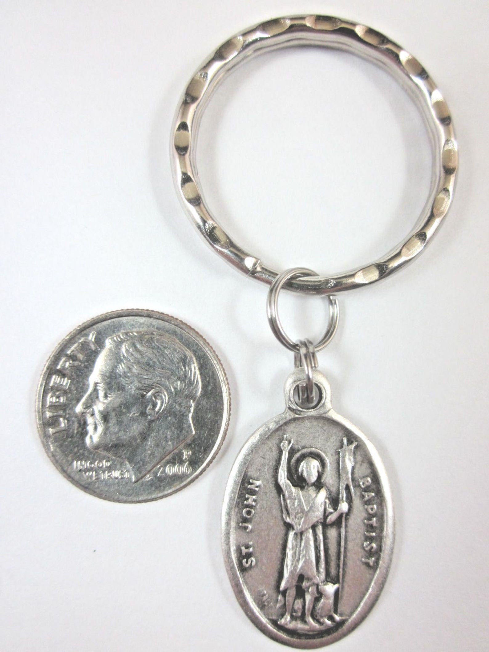 St John the Baptist Medal Italy Key Ring Gift Box & Prayer - Etsy
