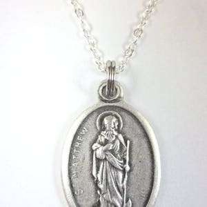 St Matthew Medal Italy Pendant Necklace Ladies 20" Chain Gift Box ...