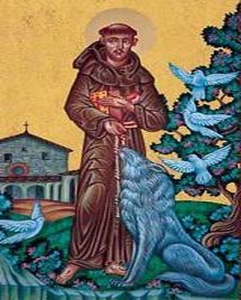 Oversized St Francis With Wolf / Peace Prayer Medal Italy Key Ring - Etsy