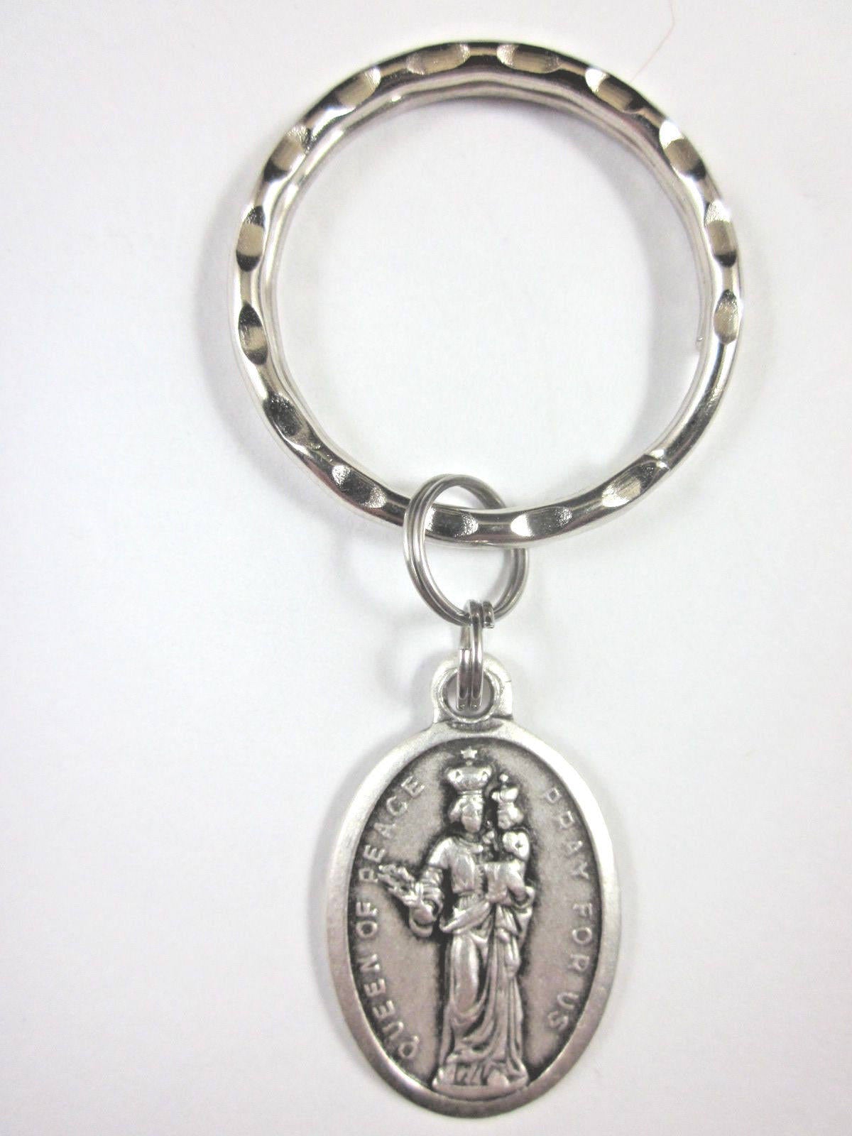 Our Lady Queen of Peace Medal Italy Key Ring Gift Box & Prayer Card - Etsy