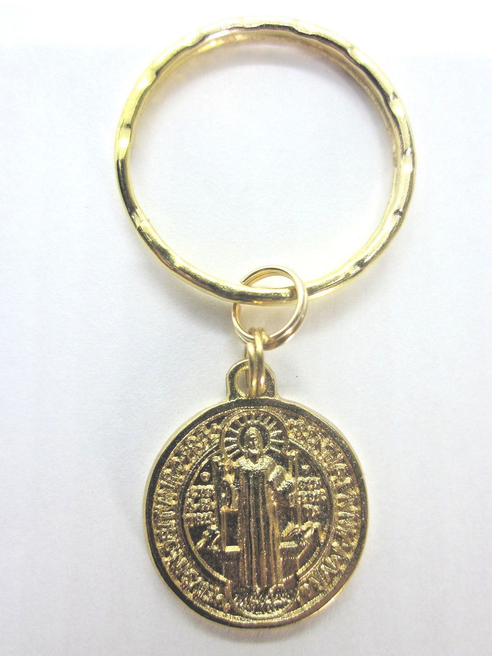 Gold Tone St Benedict Medal Italy Key Ring W/ Gift Box & Prayer Card - Etsy