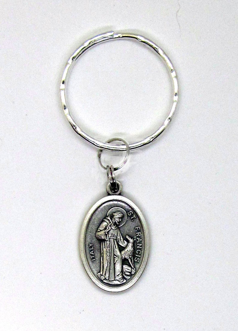 St Francis of Assisi With Wolf Medal Italy Key Ring Gift Box & - Etsy