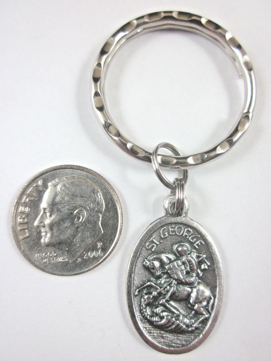 St George Medal Italy Key Ring Gift Box & Prayer Card | Etsy