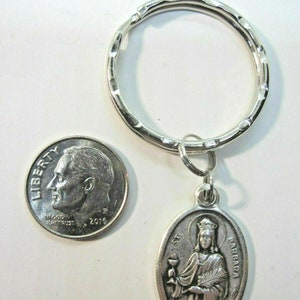 St Barbara Medal Italy Key Ring W/ Gift Box & Prayer Card - Etsy