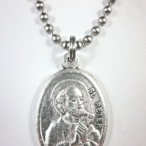 St Peter / St Paul Medal Pendant Necklace 24" Ball Chain Gift Box ...