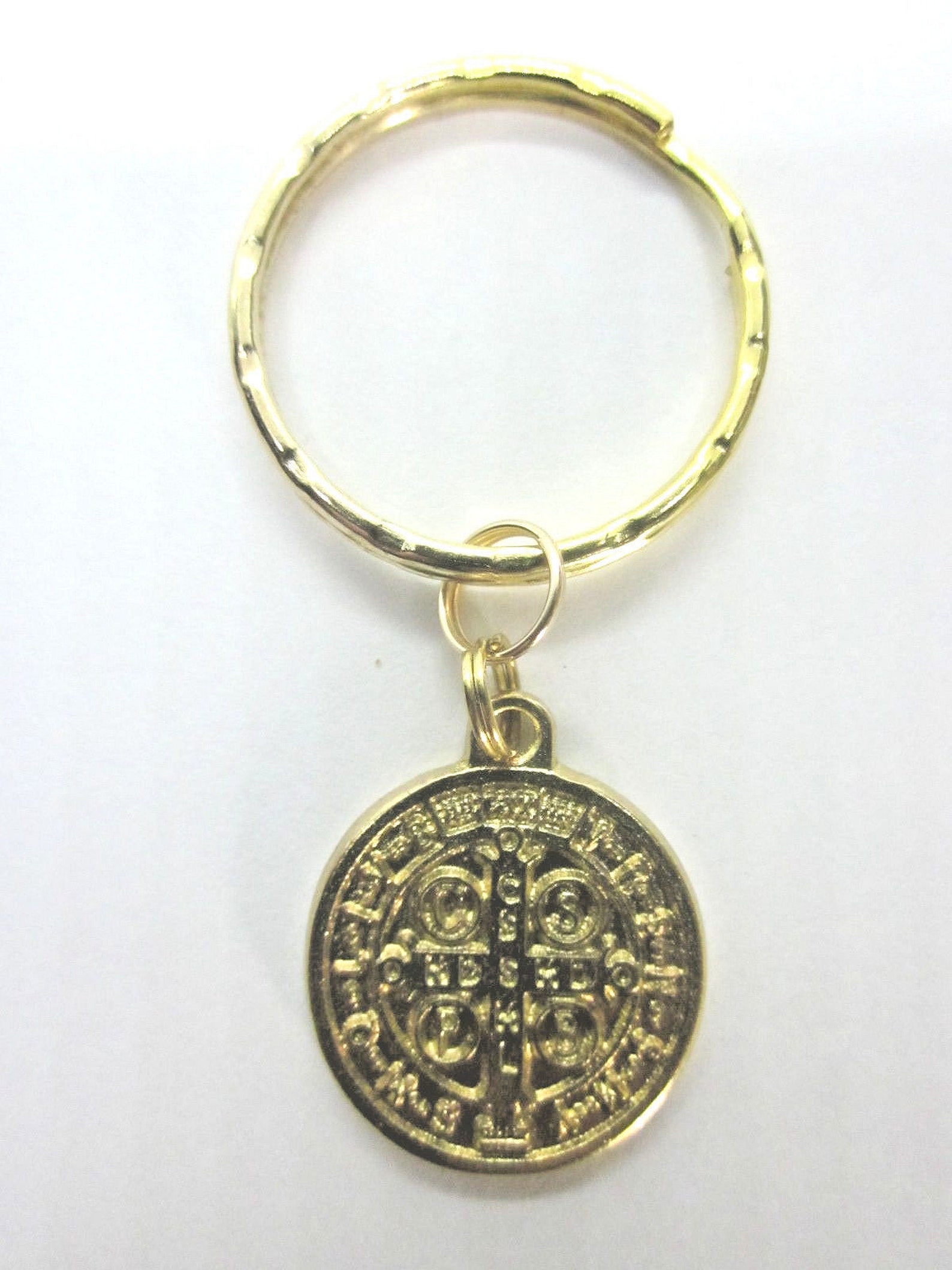 Gold Tone St Benedict Medal Italy Key Ring W/ Gift Box & - Etsy