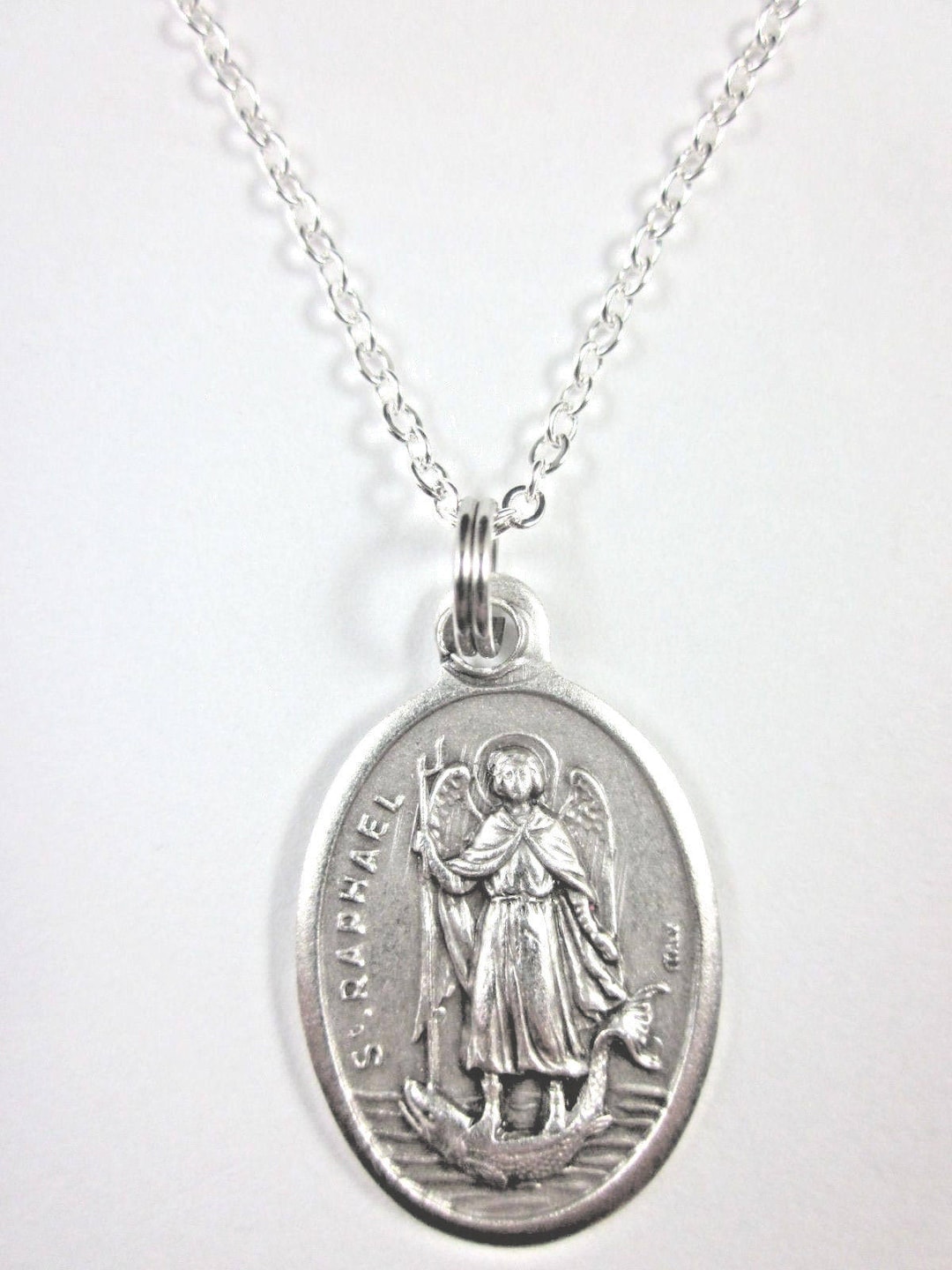 St Raphael the Archangel Medal Pendant Necklace Ladies 20" Chain Gift ...