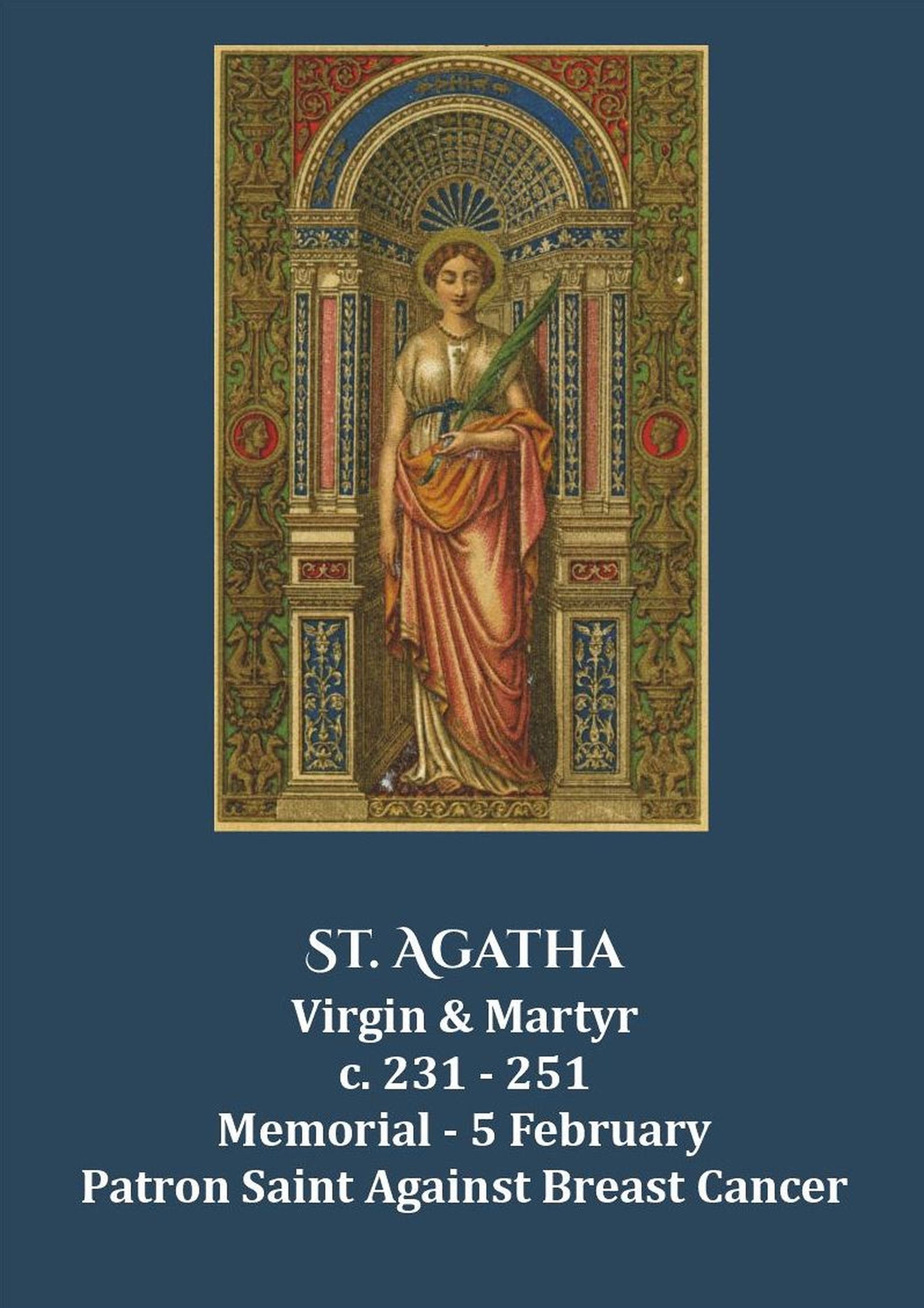 St Agatha Medal Italy Pendant Necklace Ladies 20 Chain | Etsy