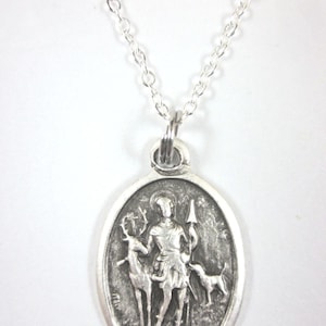 St Hubert Medal Italy Pendant Necklace Ladies 20" Chain Gift Box ...