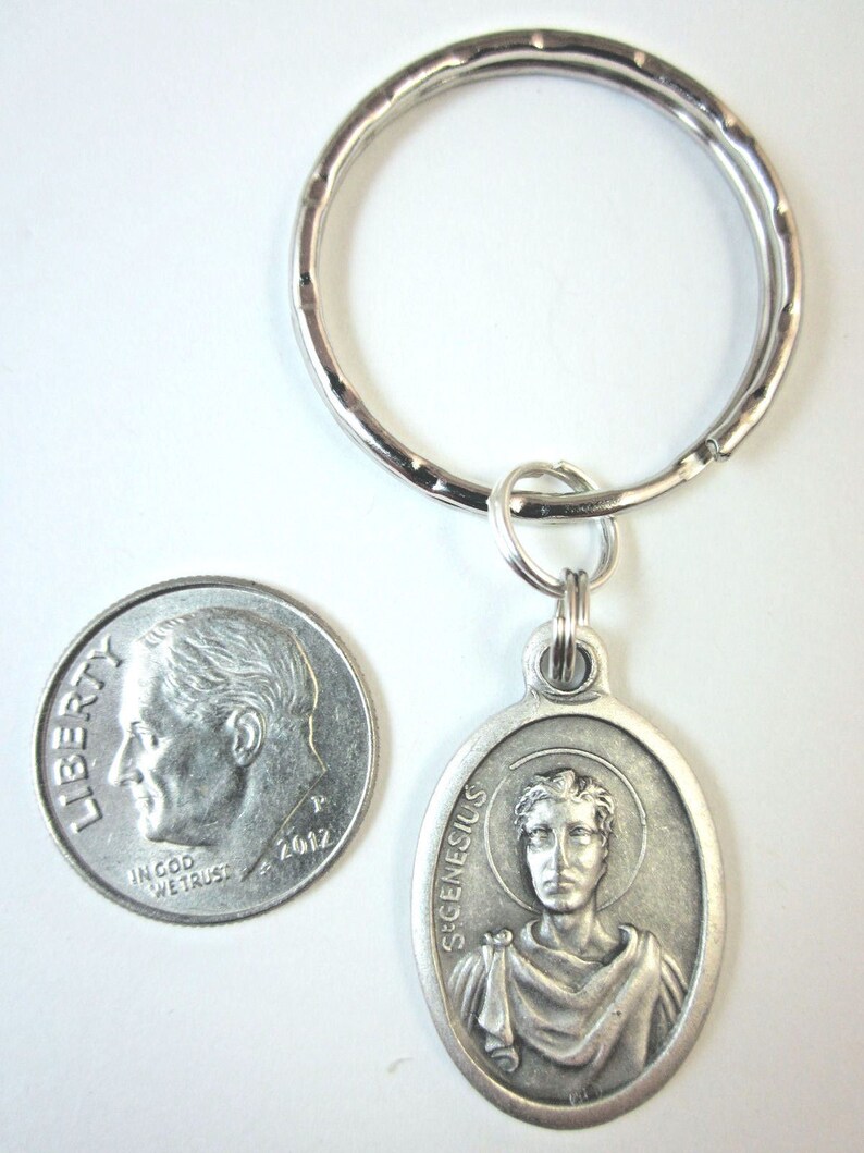 St Genesius of Rome Medal Italy Key Ring Gift Box & Prayer | Etsy
