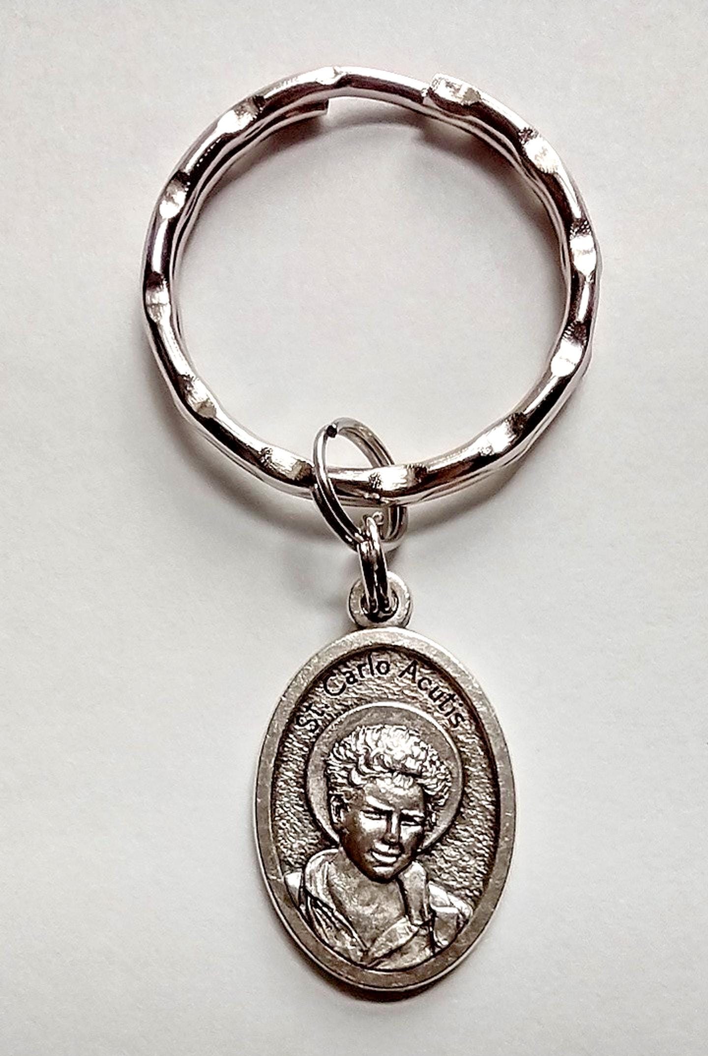 St Carlo Acutis /eucharist Medal Italy Key Ring Gift Box & Prayer Card ...