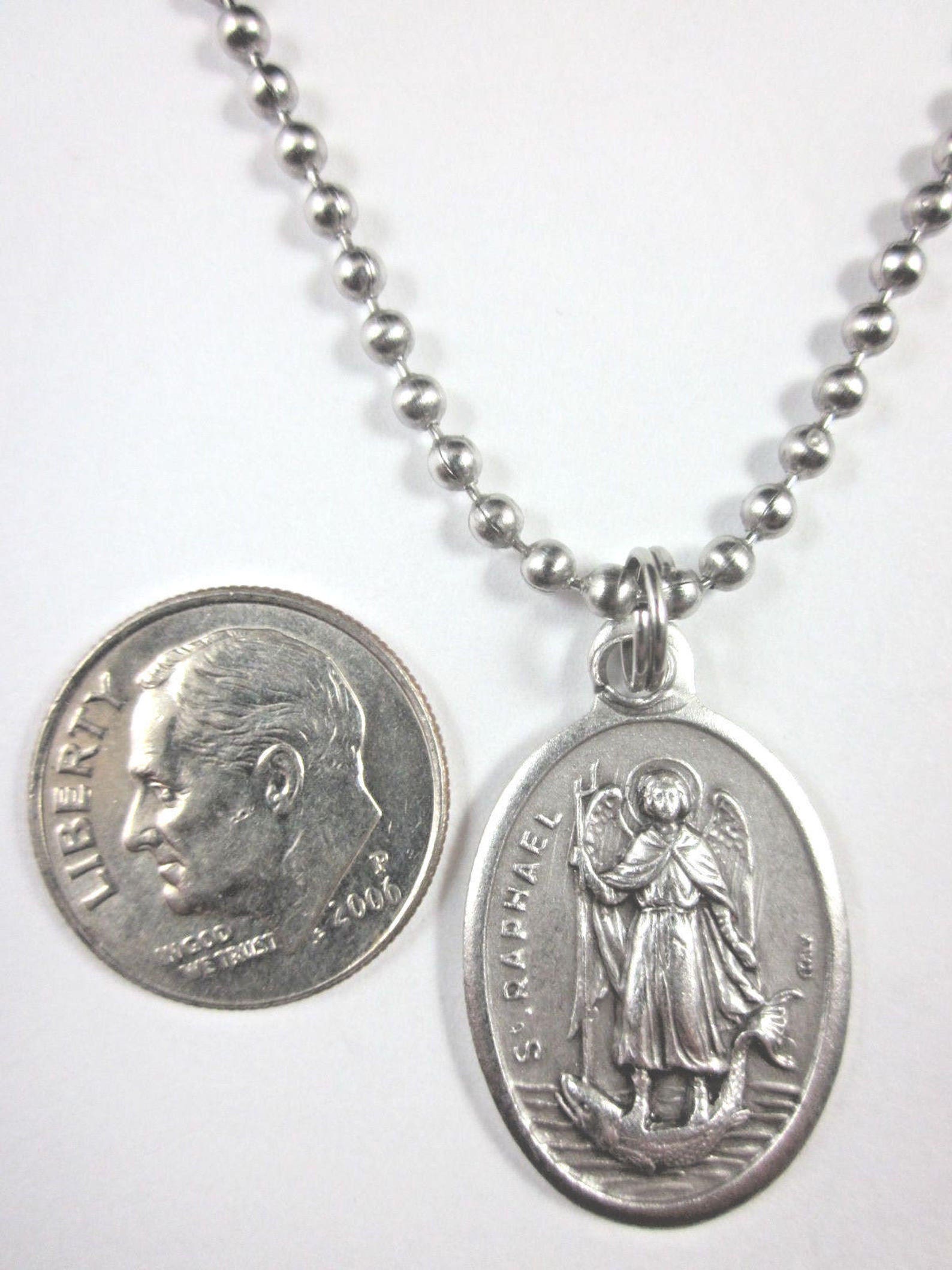 St Raphael the Archangel Medal Pendant 24 Ball Chain - Etsy