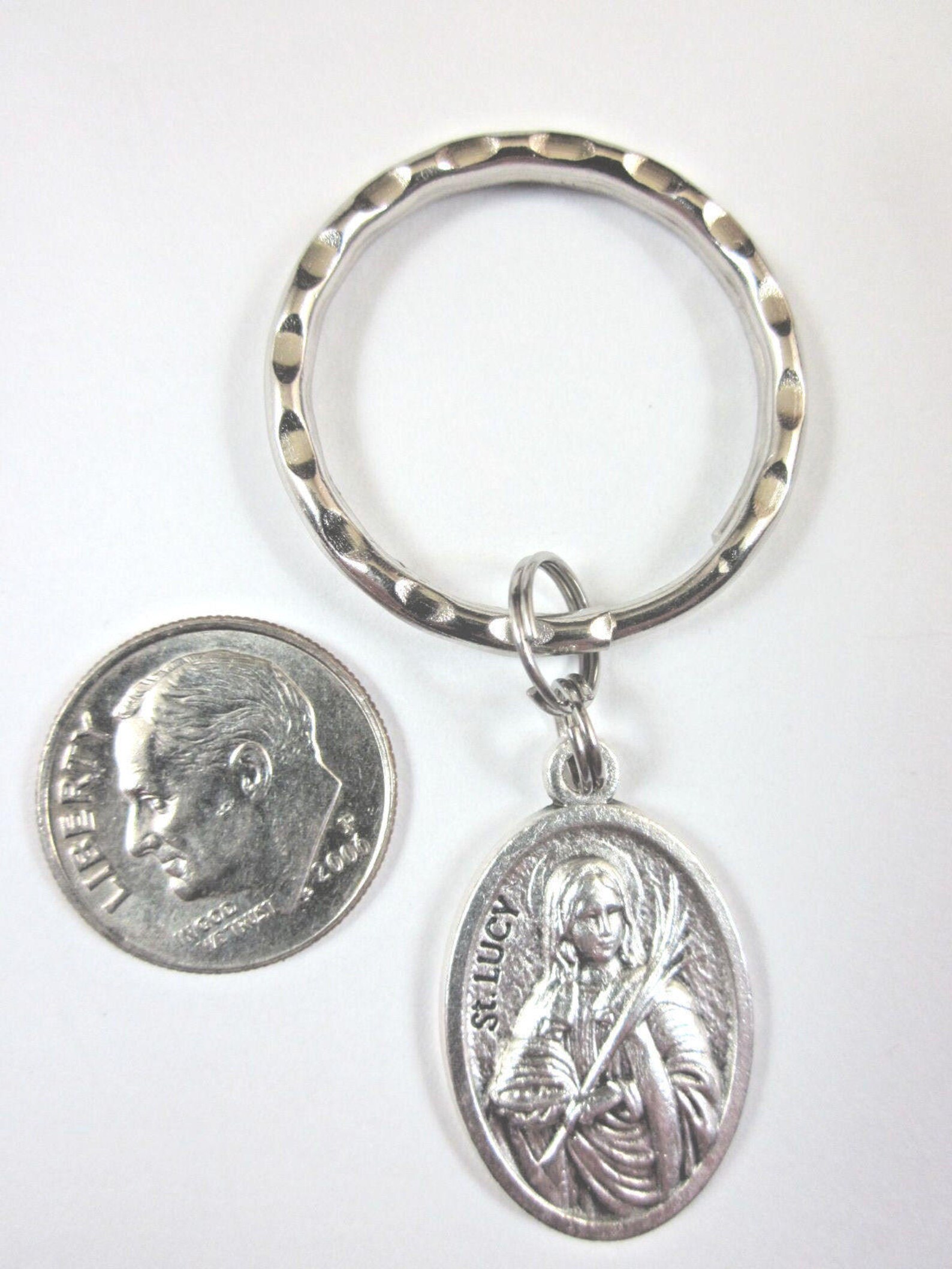 St Lucy Medal Italy Key Ring Gift Box & Prayer Card - Etsy