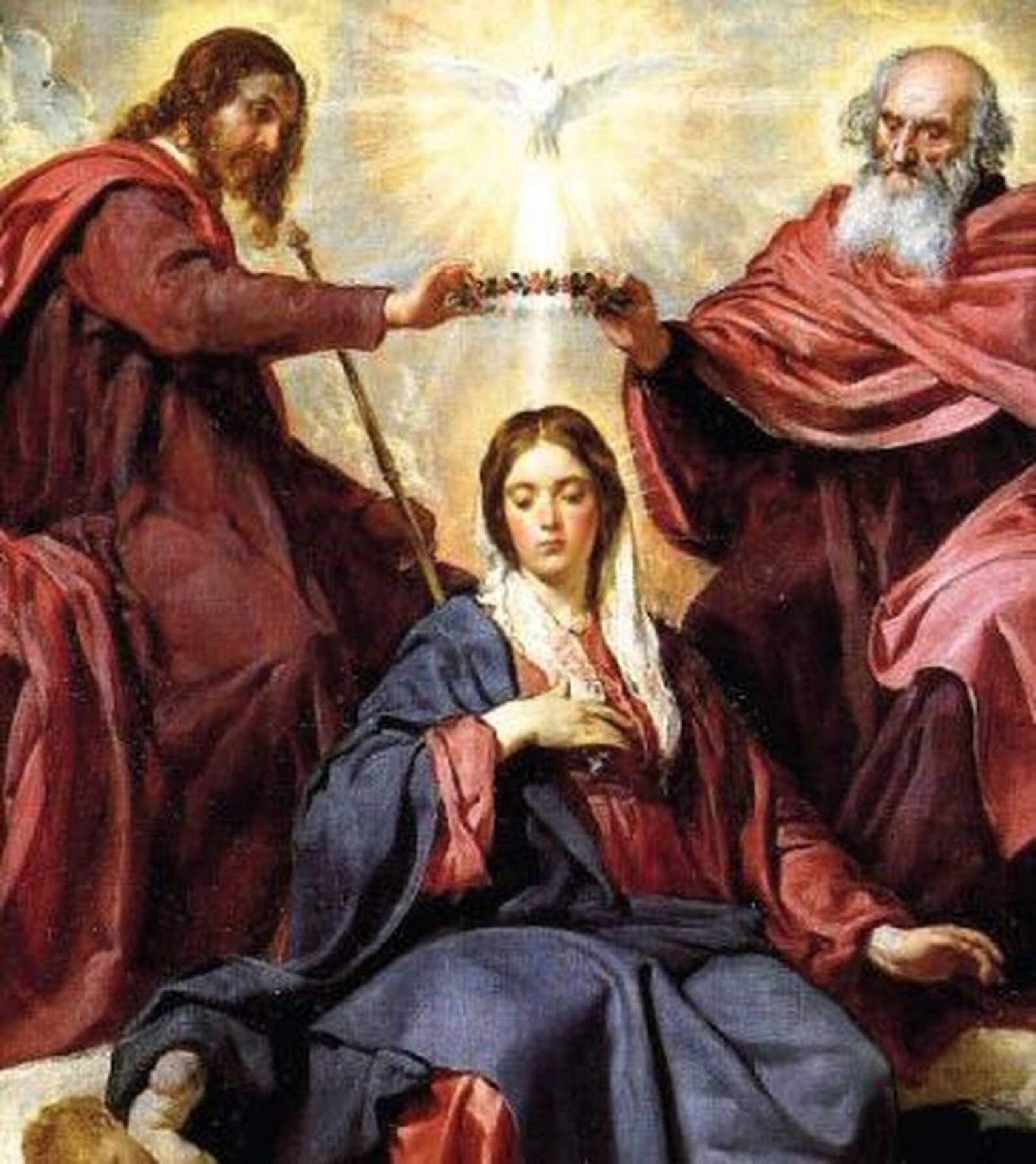 Our Lady of Trinity Medal Pendant Necklace 24" Ball Chain Gift Box ...