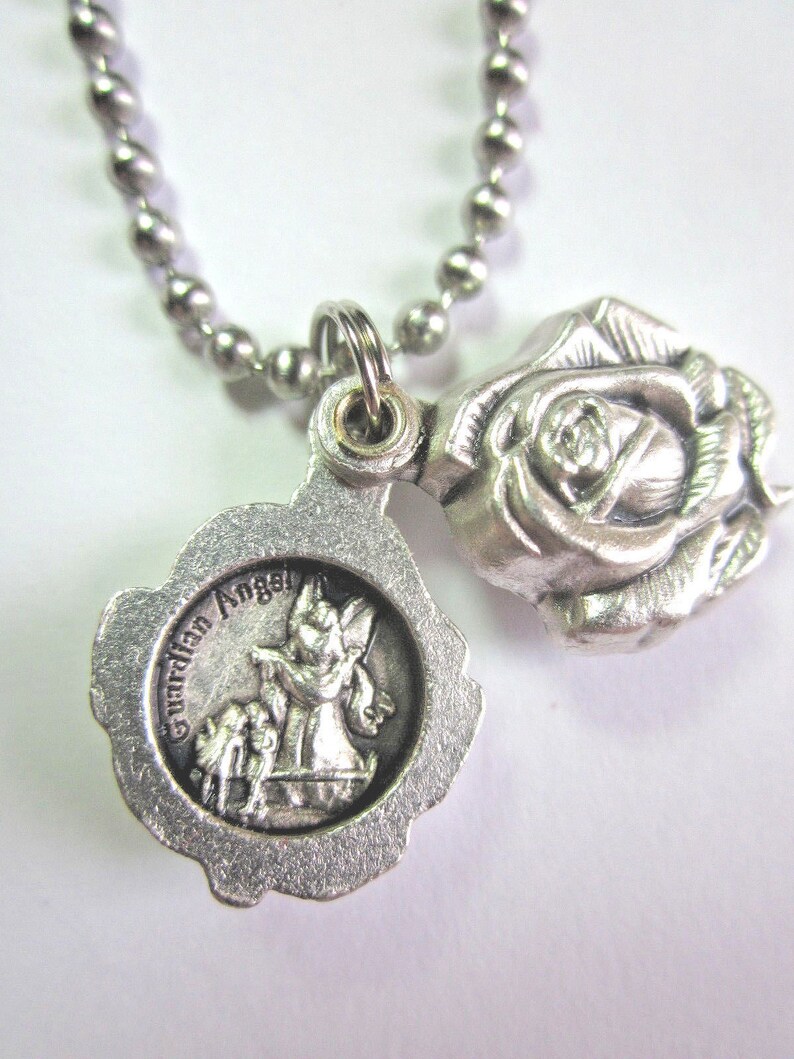 St Michael Archangel /guardian Angel Locket Style Rose Slide | Etsy