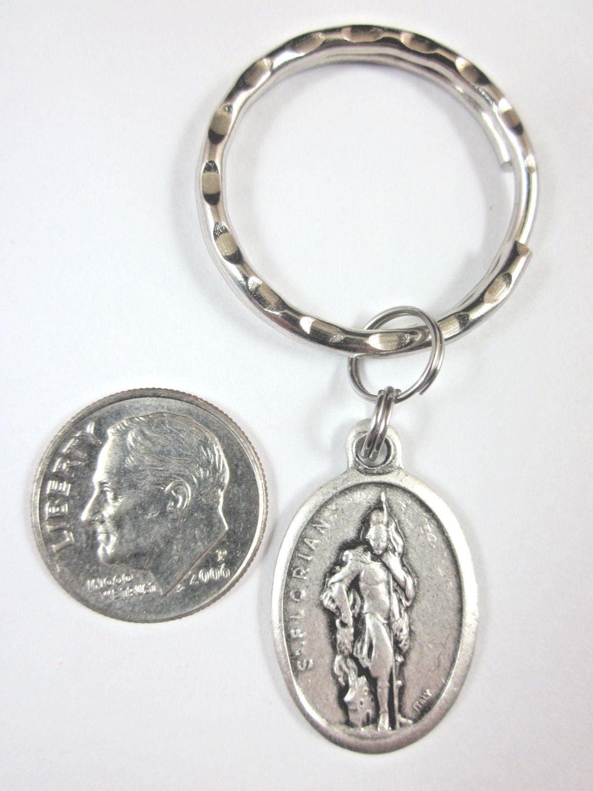 St Florian Medal Italy Key Ring Gift Box & Prayer Card | Etsy