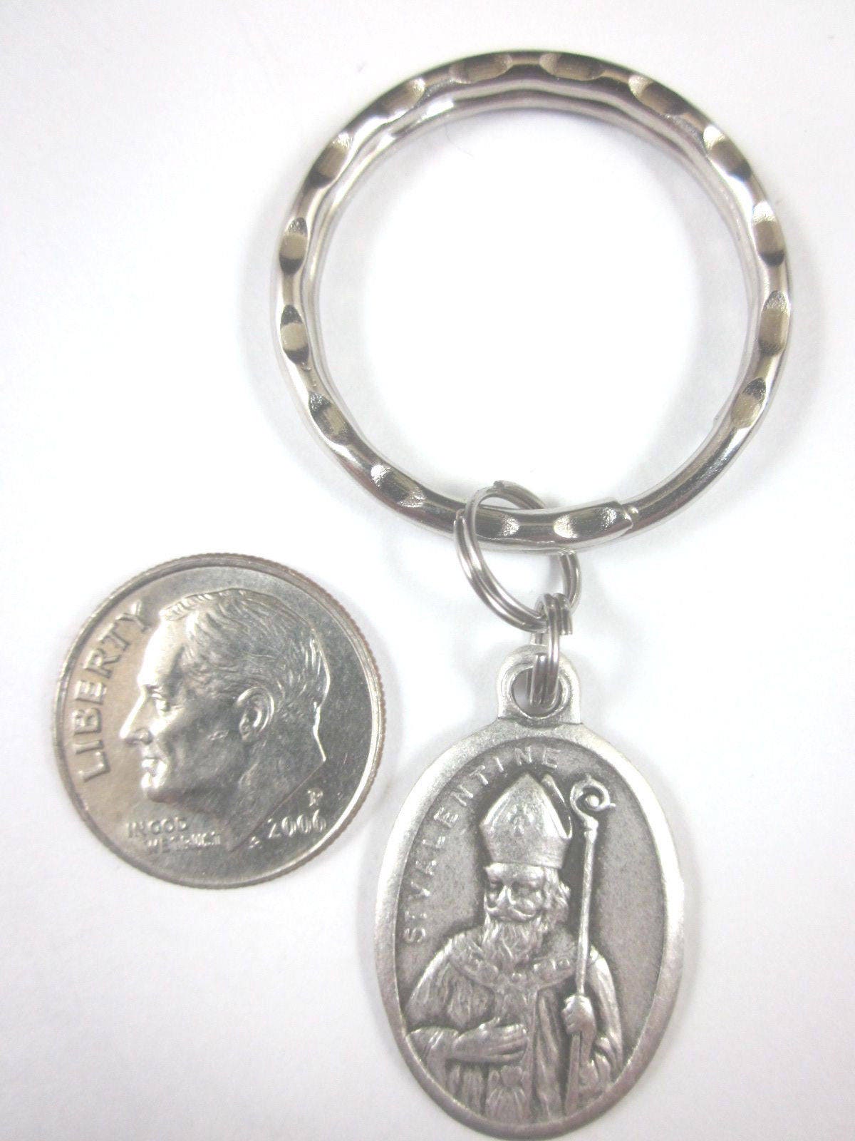 St Valentine Medal Italy Key Ring Gift Box & Prayer Card | Etsy
