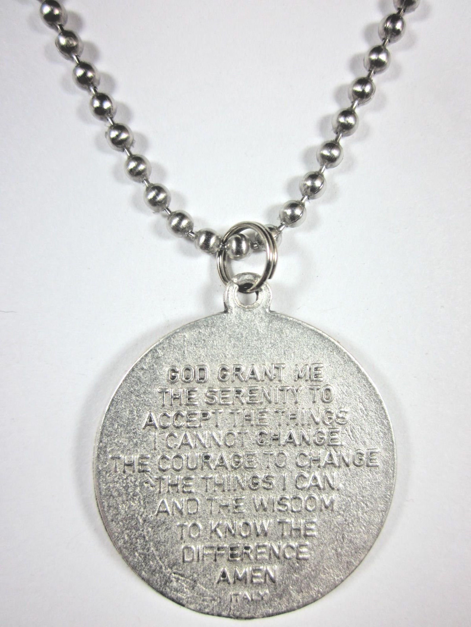 Praying Hands With Serenity Prayer Medal Pendant Necklace - Etsy