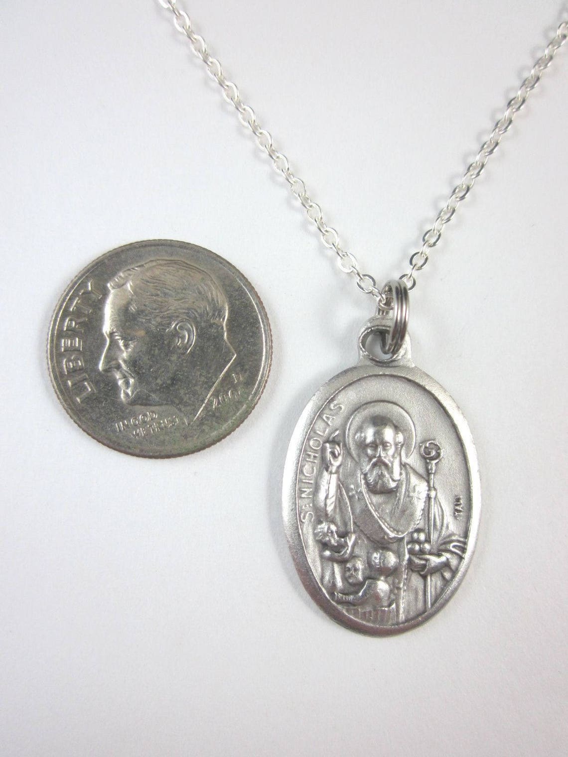 St Nicholas with Children Medal Pendant Necklace Ladies | Etsy