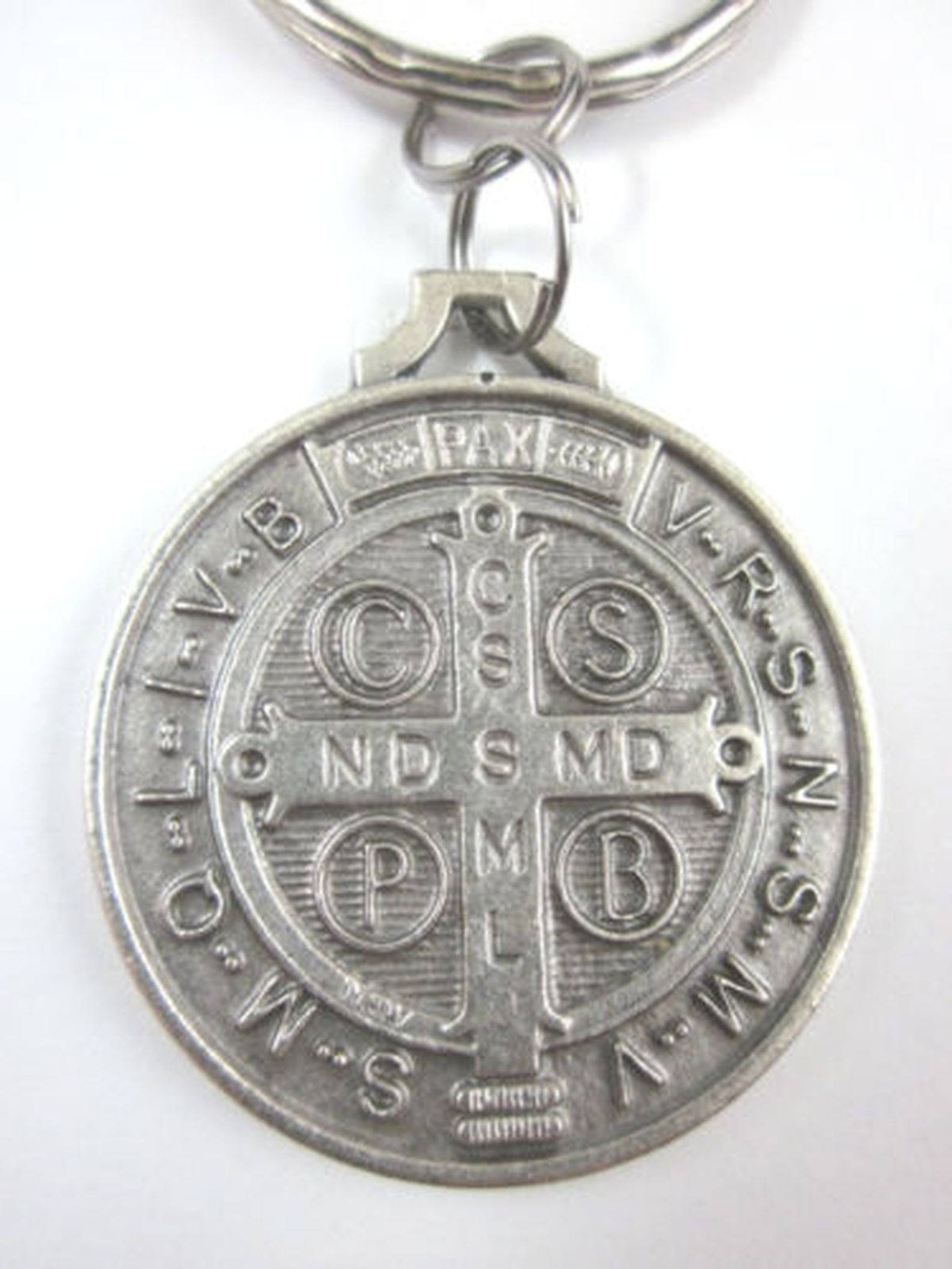 St Benedict Medal 1 1/2 Italy Key Ring W/ Gift Box & - Etsy
