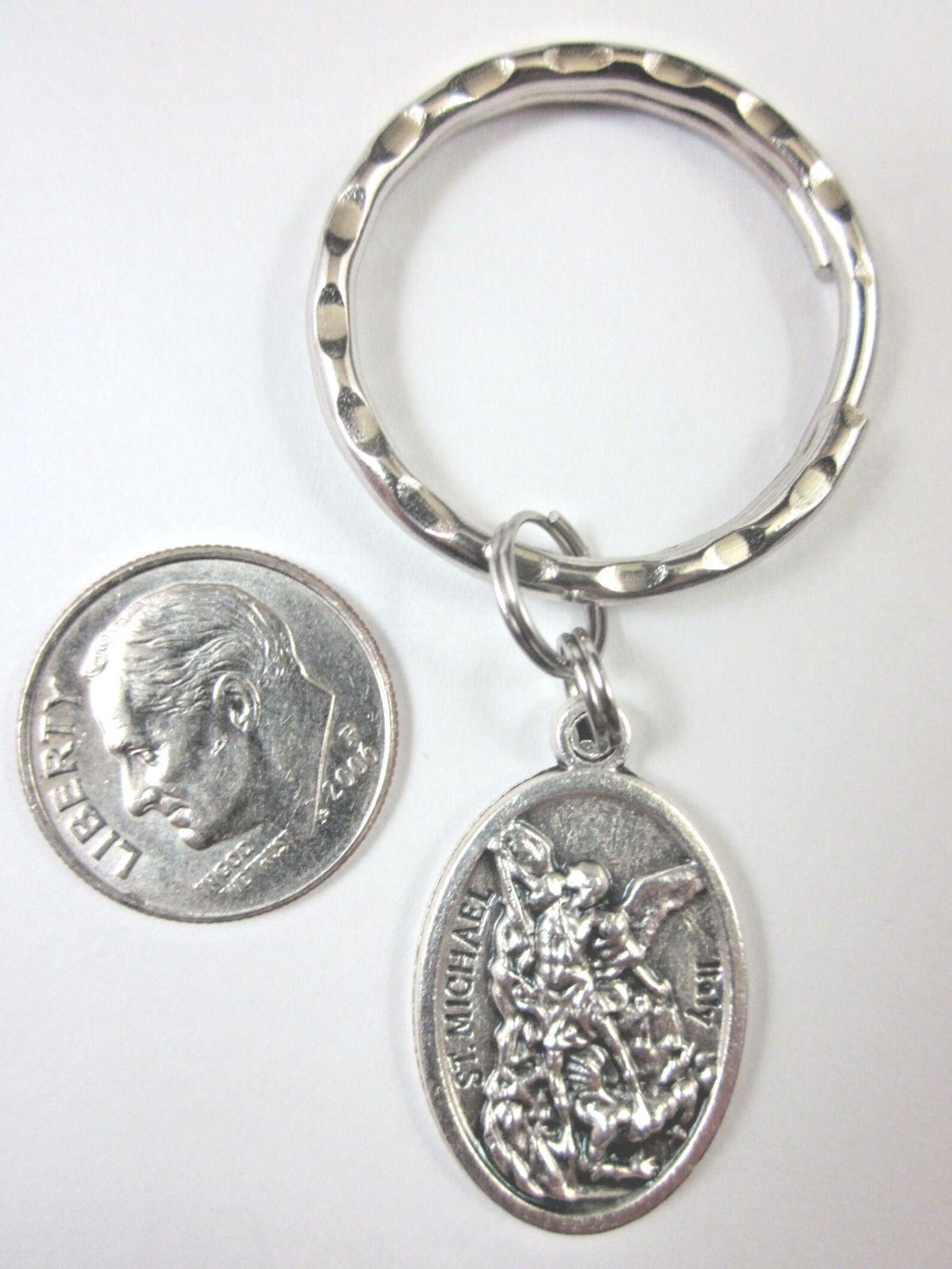 St Michael the Archangel / Pray for Us Medal Italy Key Ring - Etsy