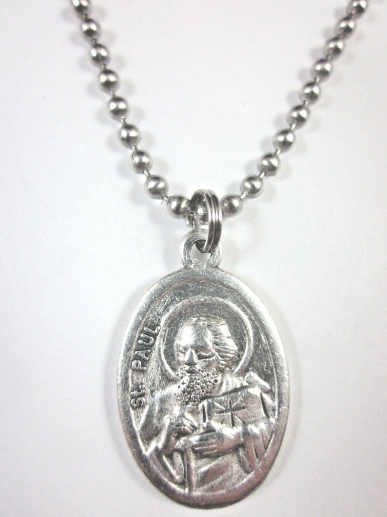 St Peter / St Paul Medal Pendant Necklace 24" Ball Chain Gift Box ...