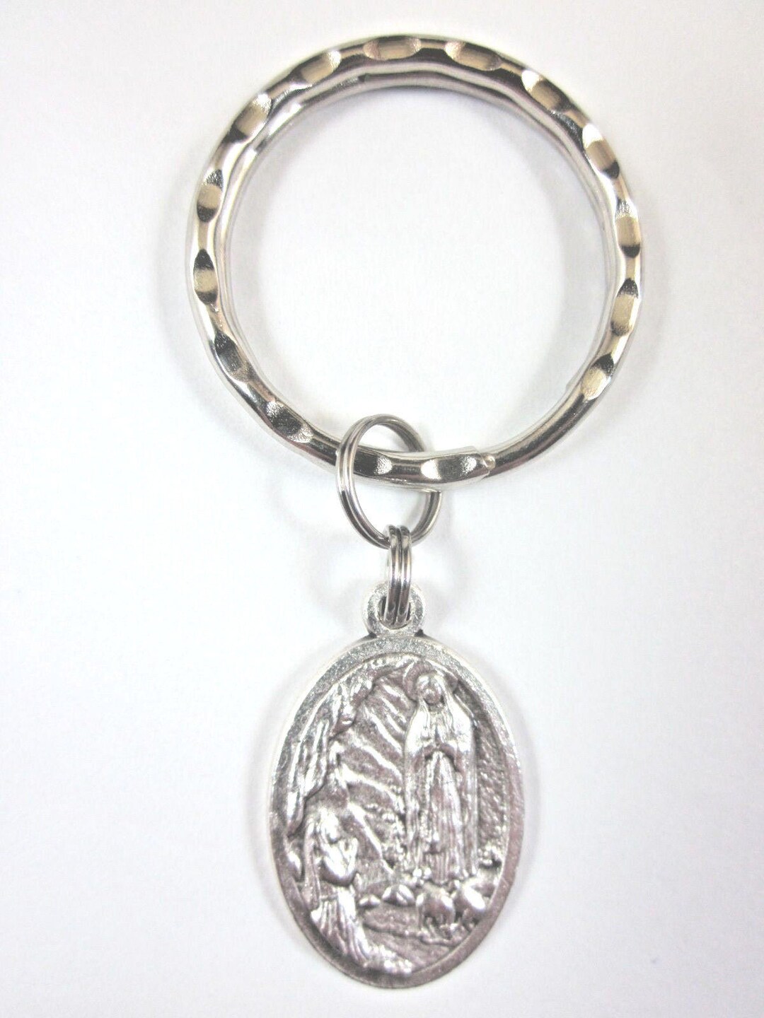 Our Lady of Lourdes Medal Italy Key Ring Gift Box & Prayer Card - Etsy