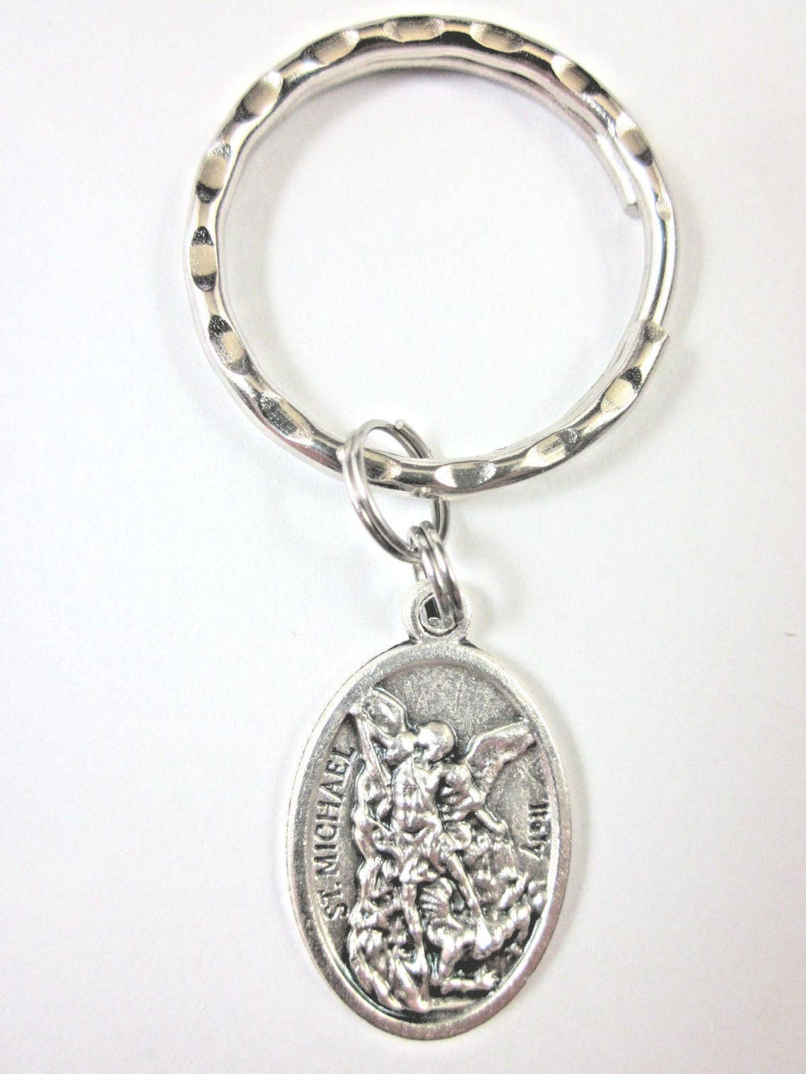 St Michael the Archangel / Pray for Us Medal Italy Key Ring | Etsy