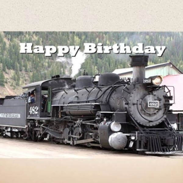 Steam Train Birthday Card - Etsy