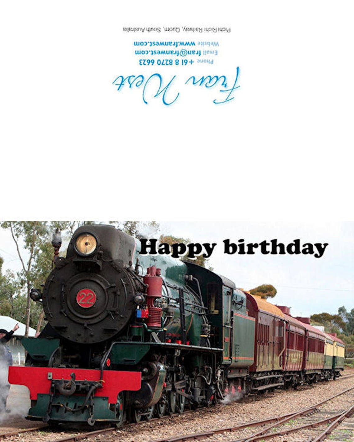 Steam Train Birthday Card 1. Printable Digital Photo Card Download ...