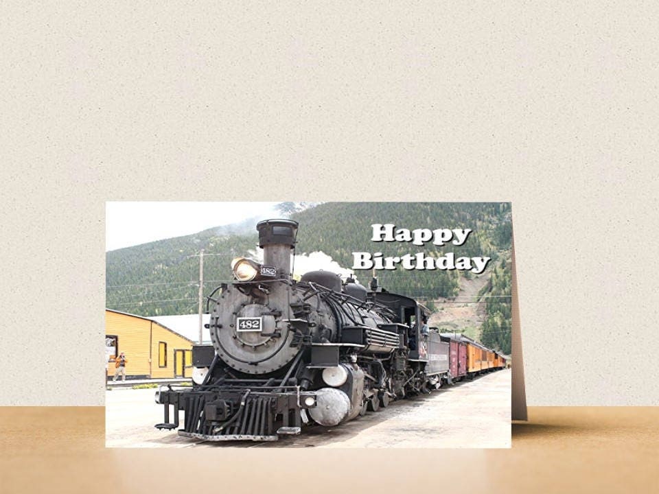 Steam Train Birthday Card 2. Printable Digital Photo Card Download ...