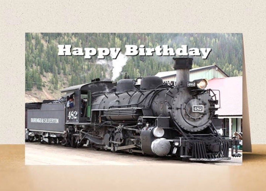Steam Train Birthday Card 4. Printable Digital Photo Card Download ...