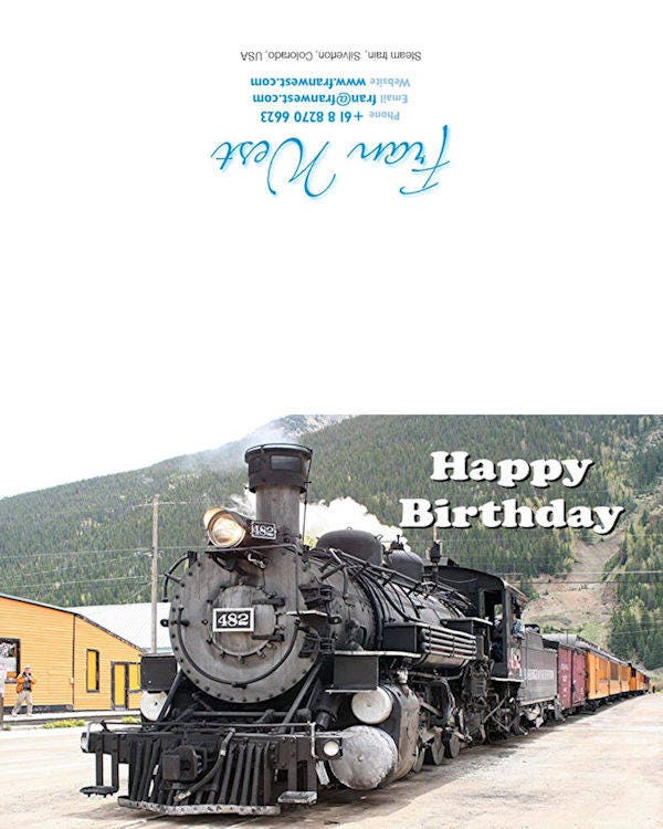 Steam Train Birthday Card 2. Printable Digital Photo Card Download ...