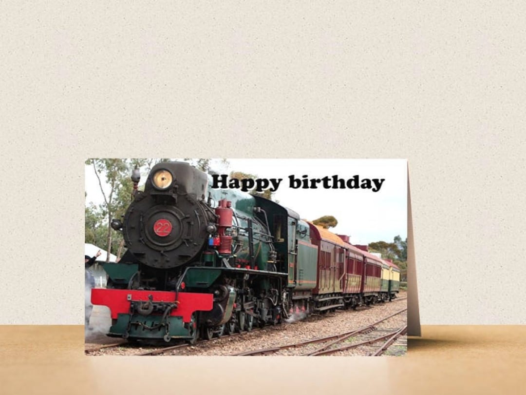 Steam Train Birthday Card 1. Printable Digital Photo Card Download ...