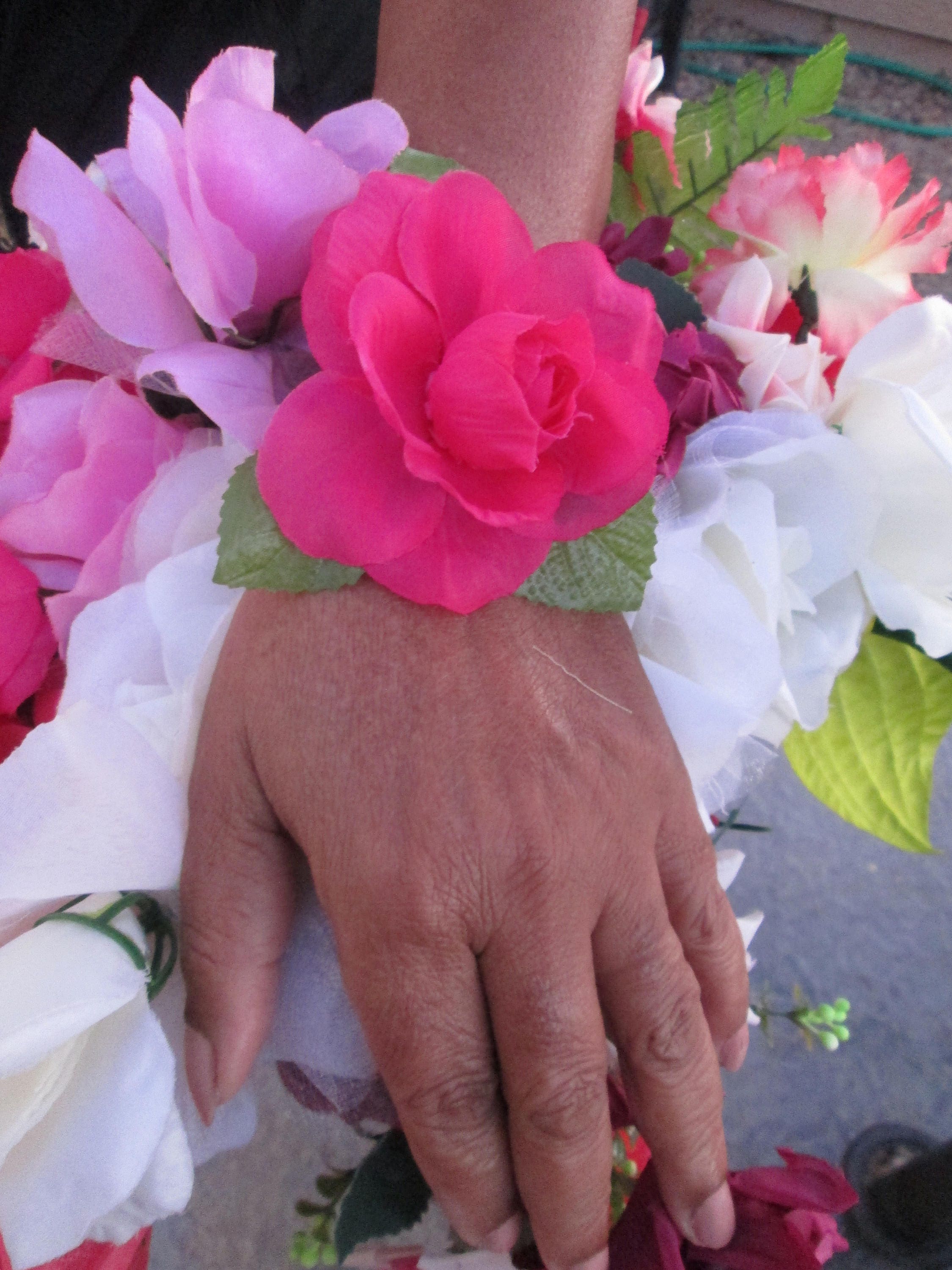 Joyfully Pink Rose Bracelet,bracelets for Mom, Bracelet Men, Flower ...