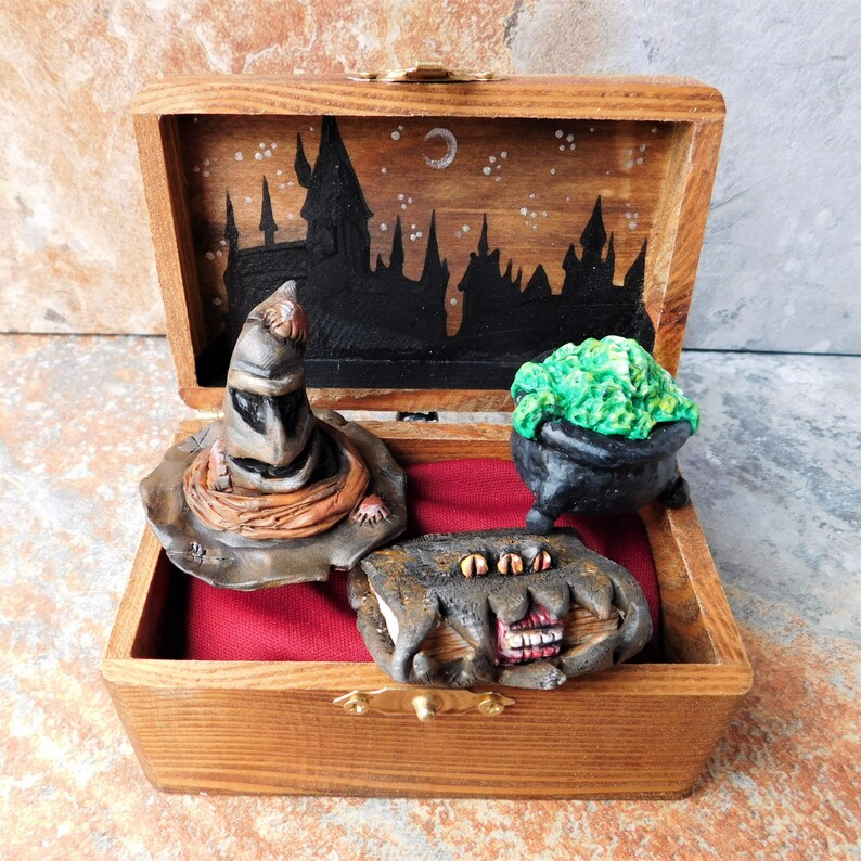 Hogwarts Treasure Chest Harry Potter Sorting Hat Cauldron | Etsy