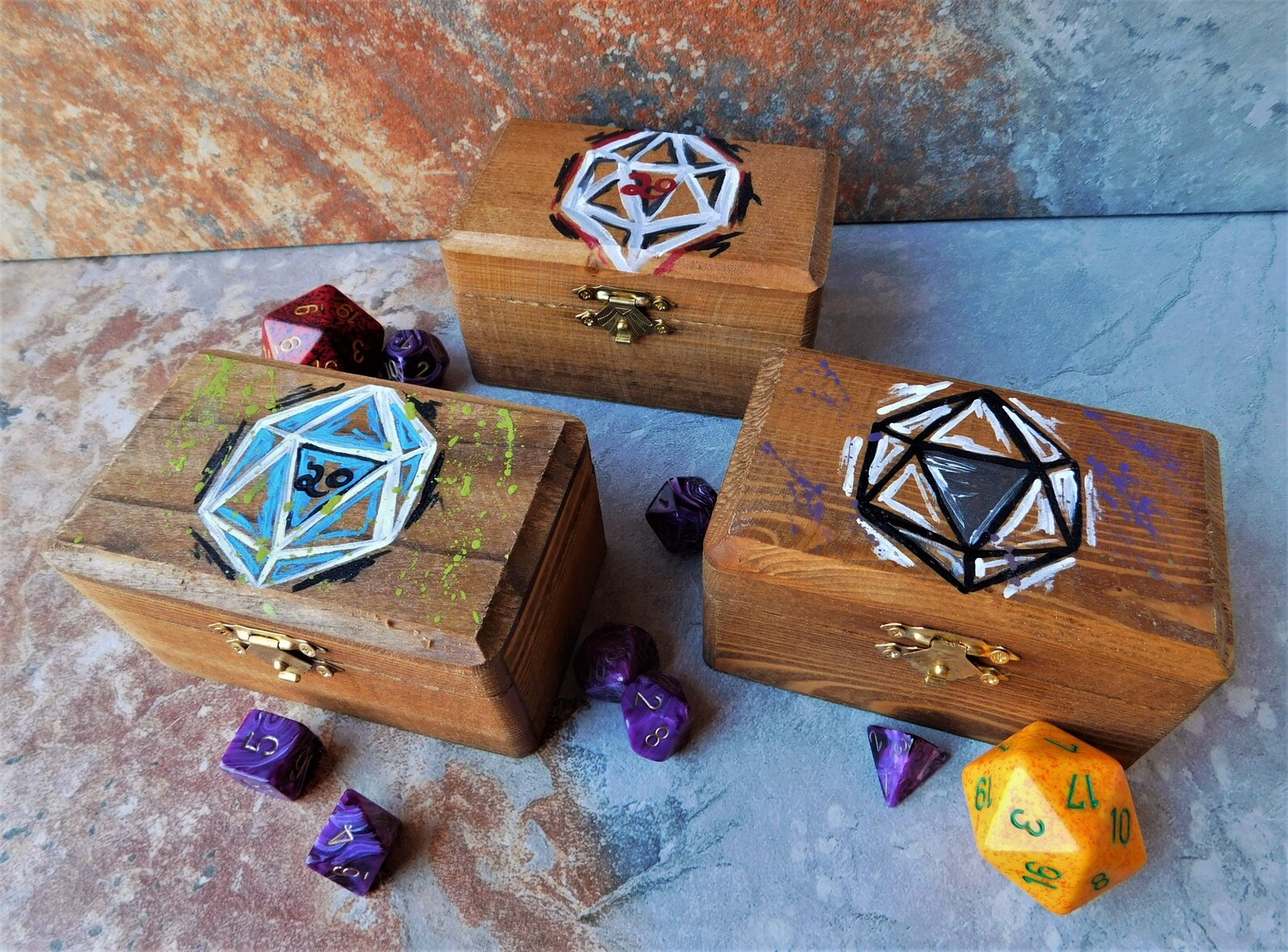 D20 Dungeons and Dragons Dice Box d20 Polyhedral D&D - Etsy