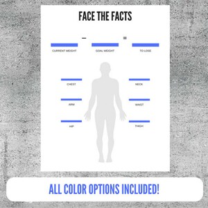 Printable Weight Loss & Fitness Tracker, Body Measurement Tracker ...