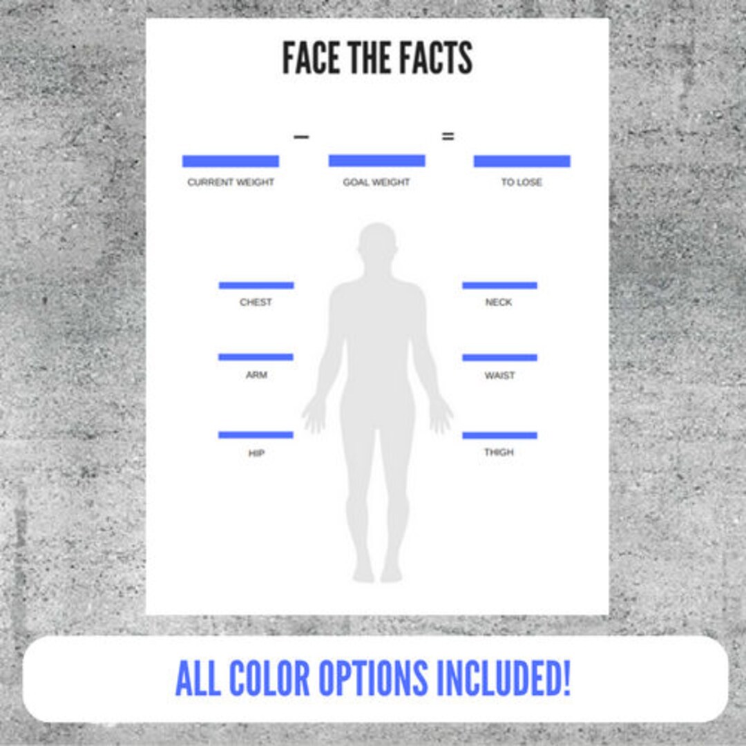 Printable Weight Loss & Fitness Tracker, Body Measurement Tracker ...