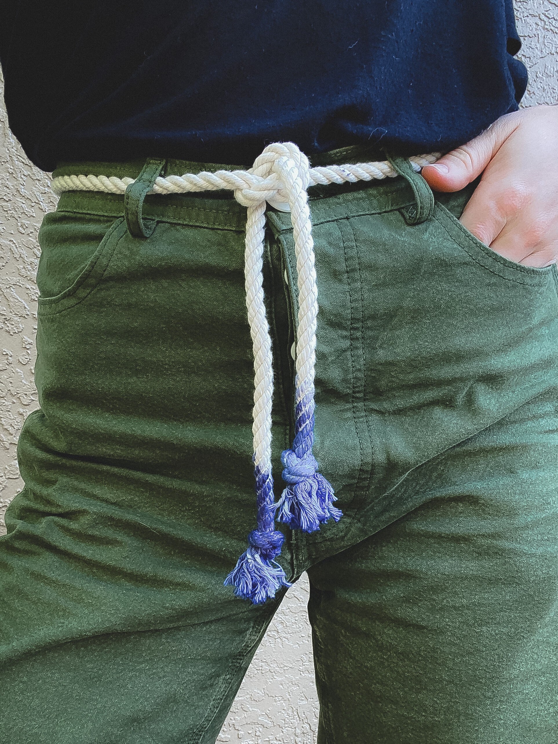 The Original Rope Belt With Leather Ends. Cotton Rope Belt. | Etsy UK