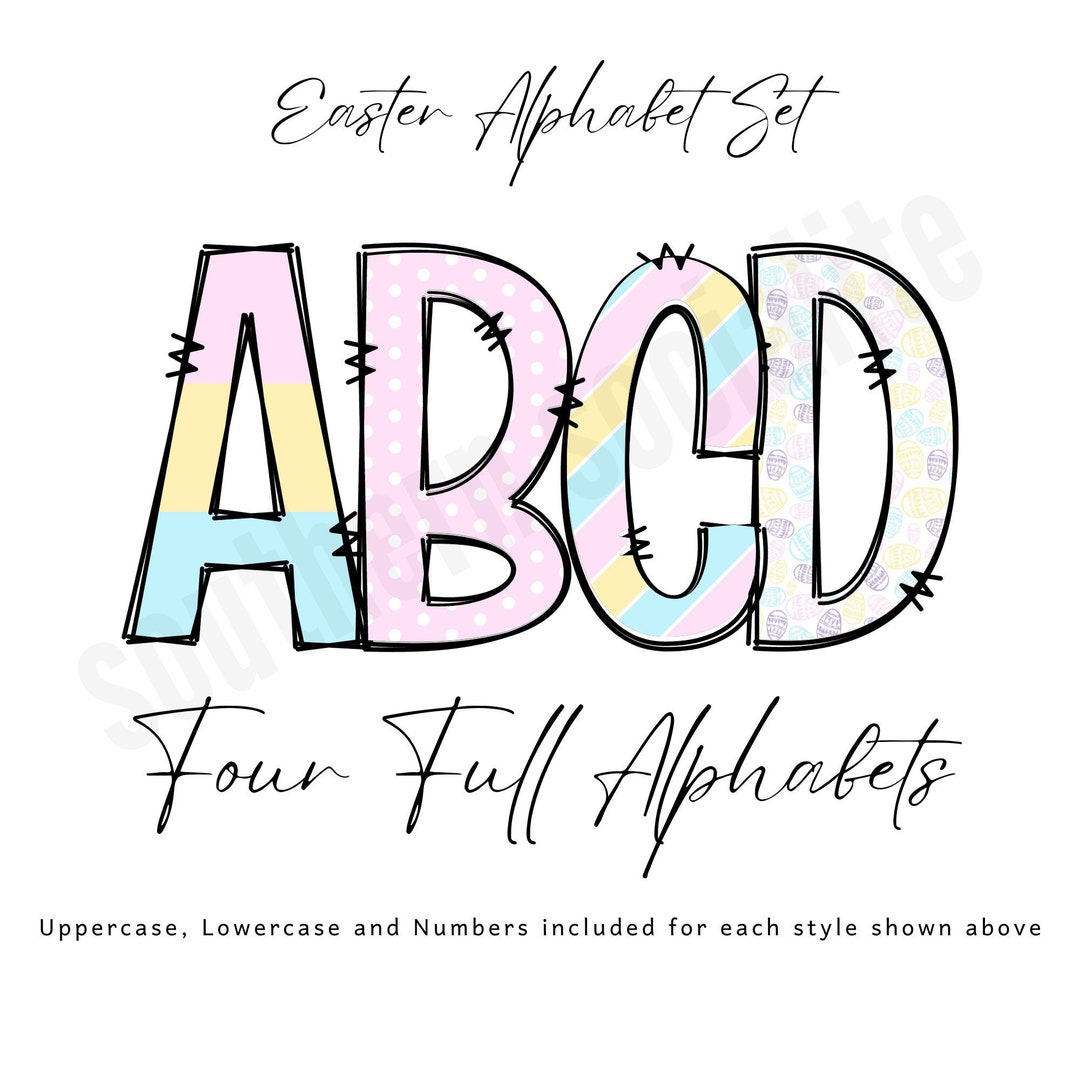 Easter Spring Alphabet for Sublimation, Digital, Dtf, Scrapbooking, Png ...