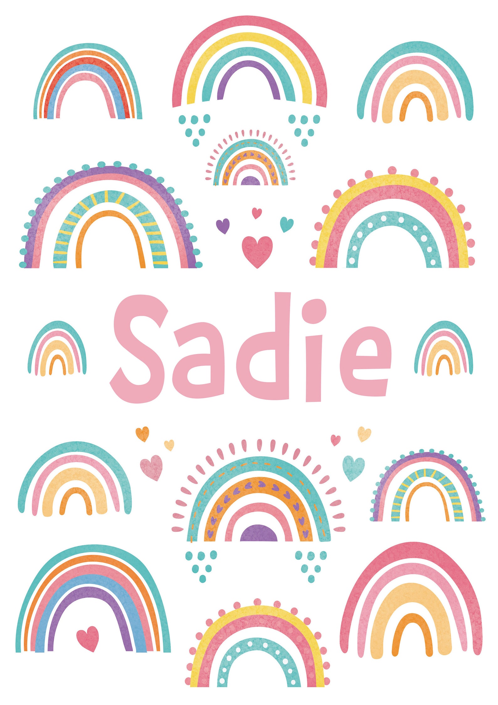 Personalised Custom Name Rainbow Print Rainbow Wall Art - Etsy