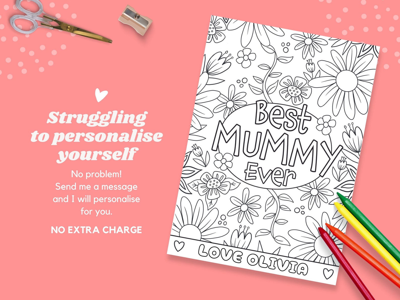Best Mummy Ever Colouring Page, Mothers Day Activity, Personalised Mum ...