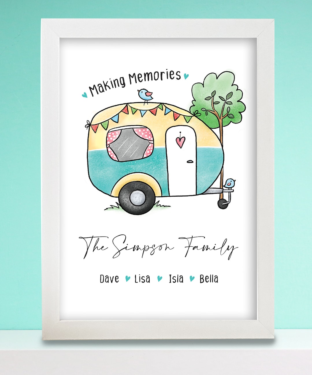 Personalised Custom CARAVAN FAMILY Print, Caravan Owner Decor, Making ...