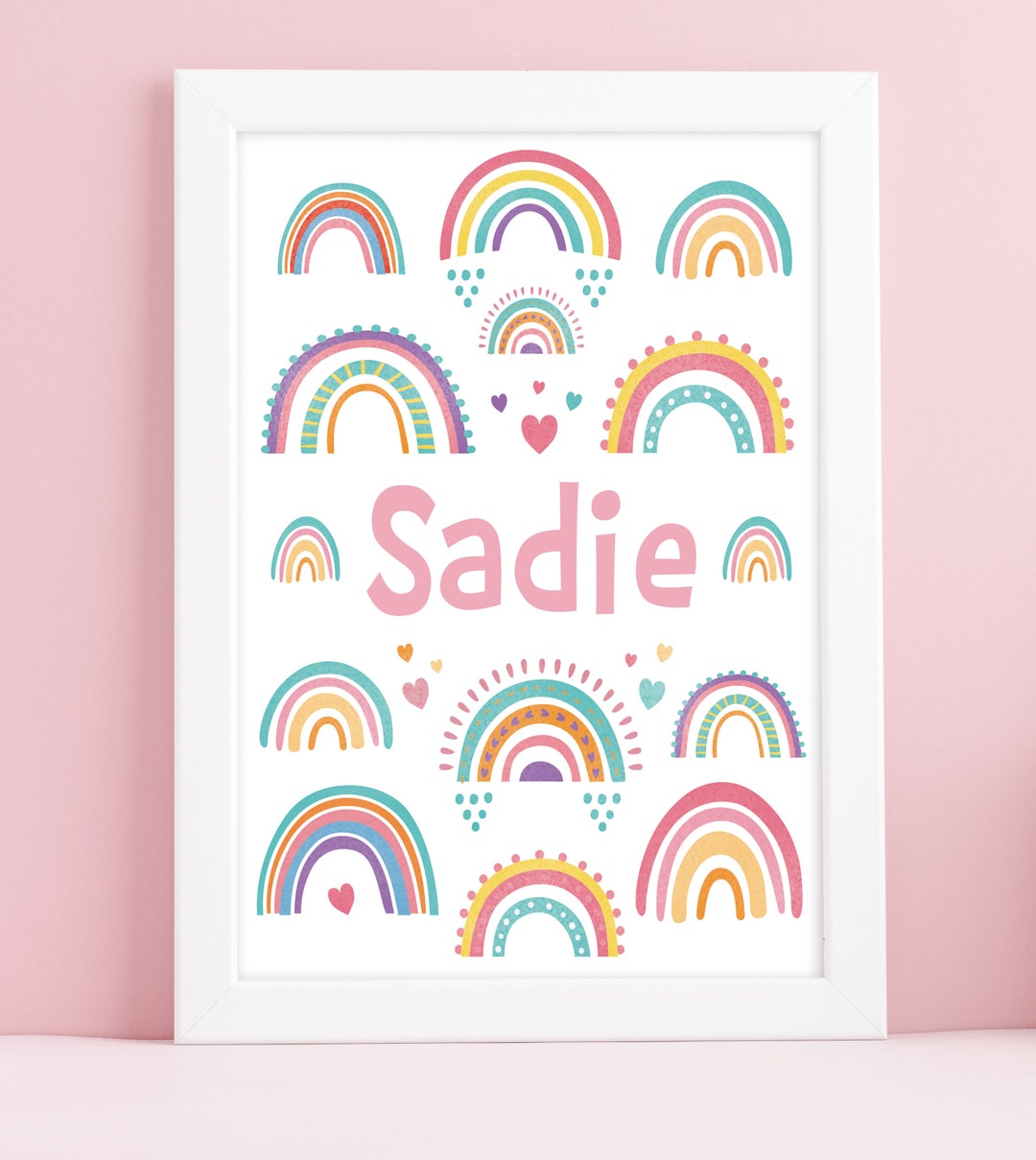 Personalised Custom Name Rainbow Print Rainbow Wall Art - Etsy