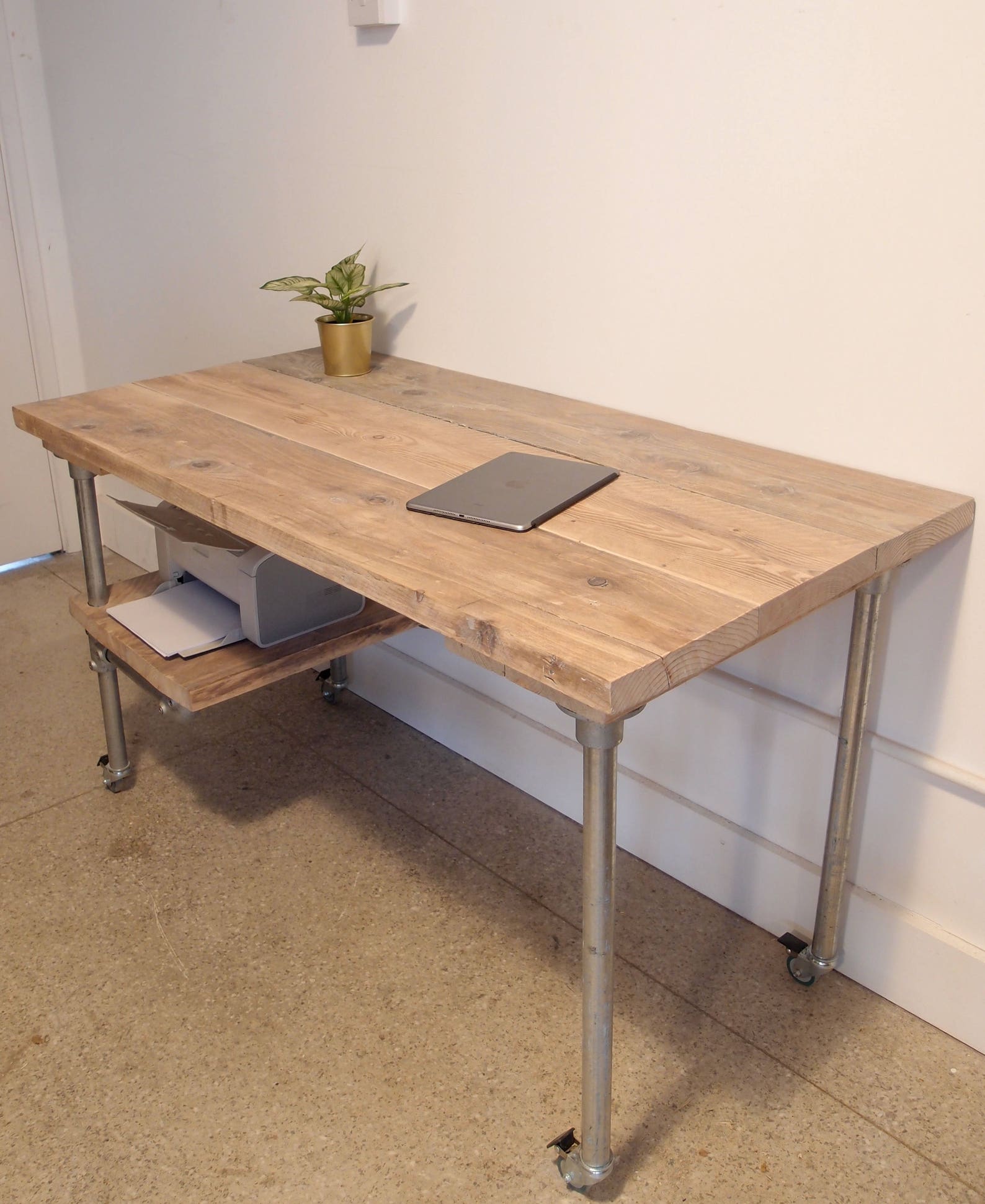 Industrial Scaffold Desk With Shelfwheelschoice of - Etsy
